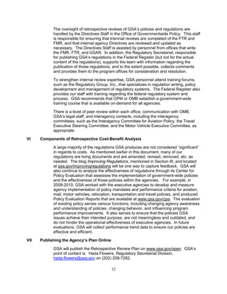 GSA Regulatory Reform Plan August 2011 | PDF