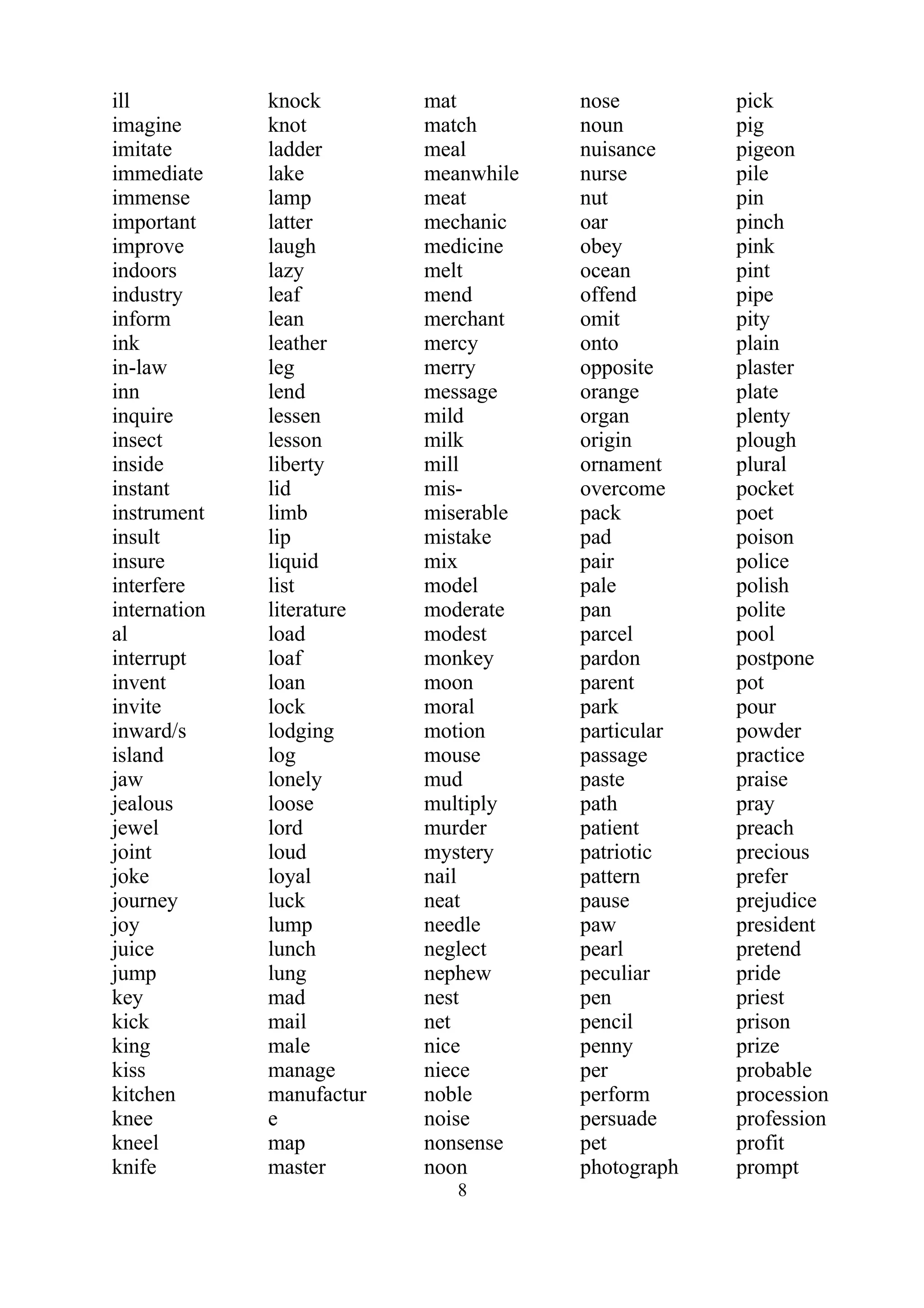 General Services List | DOC