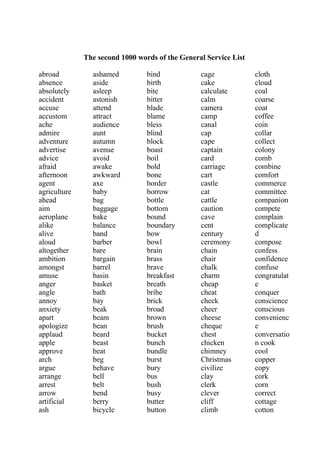 General Services List | DOC
