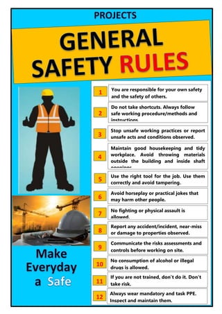 GENERAL SITE SAFETY RULES Form # HSEQ - Rev 2.docx