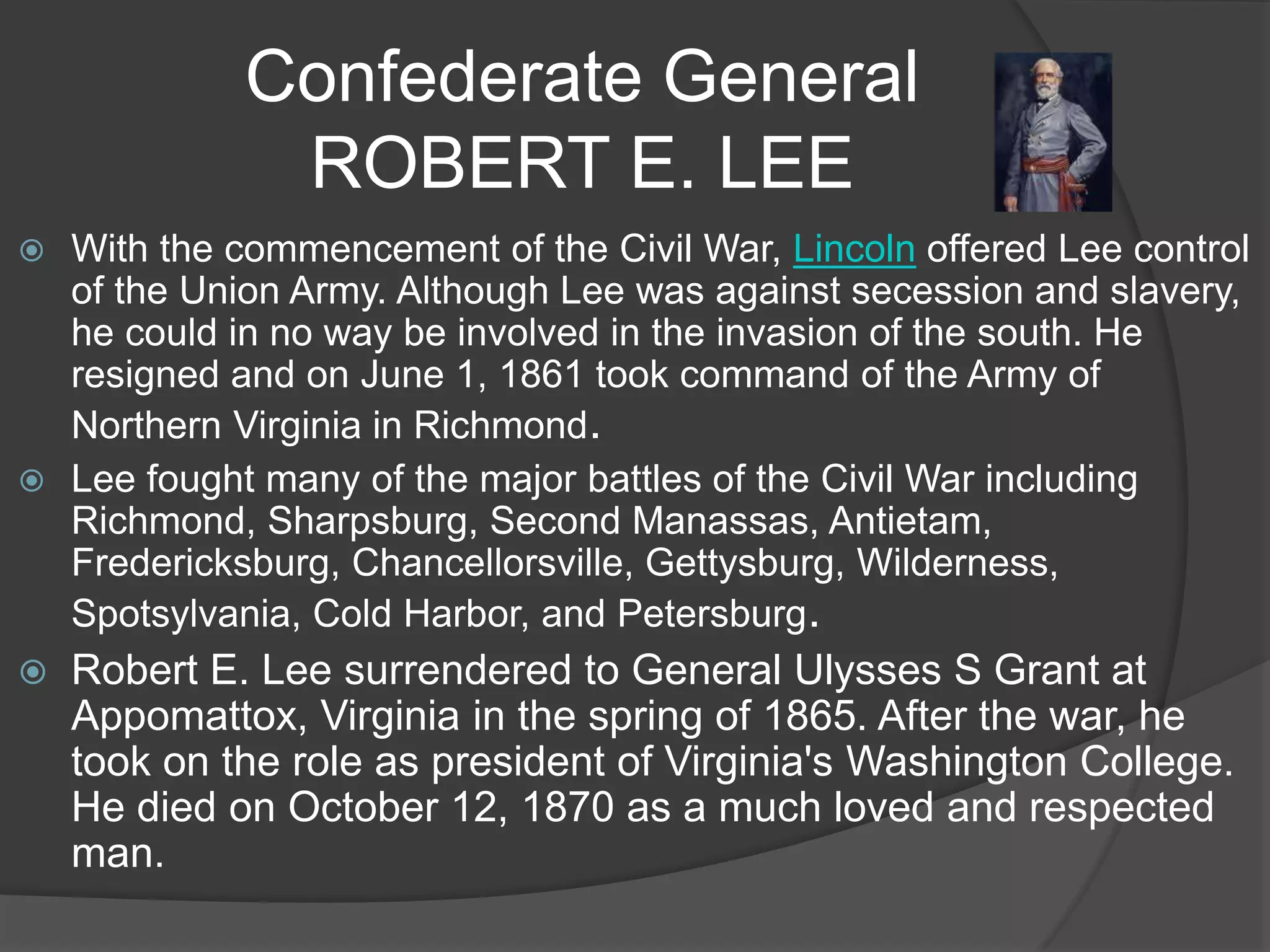 Generals of civil war | PPTX