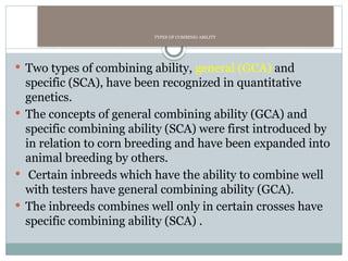 General & Specific Combining Used in different Plant Breeding Methods ...