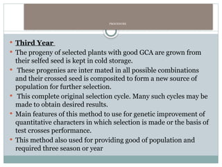 General & Specific Combining Used in different Plant Breeding Methods ...