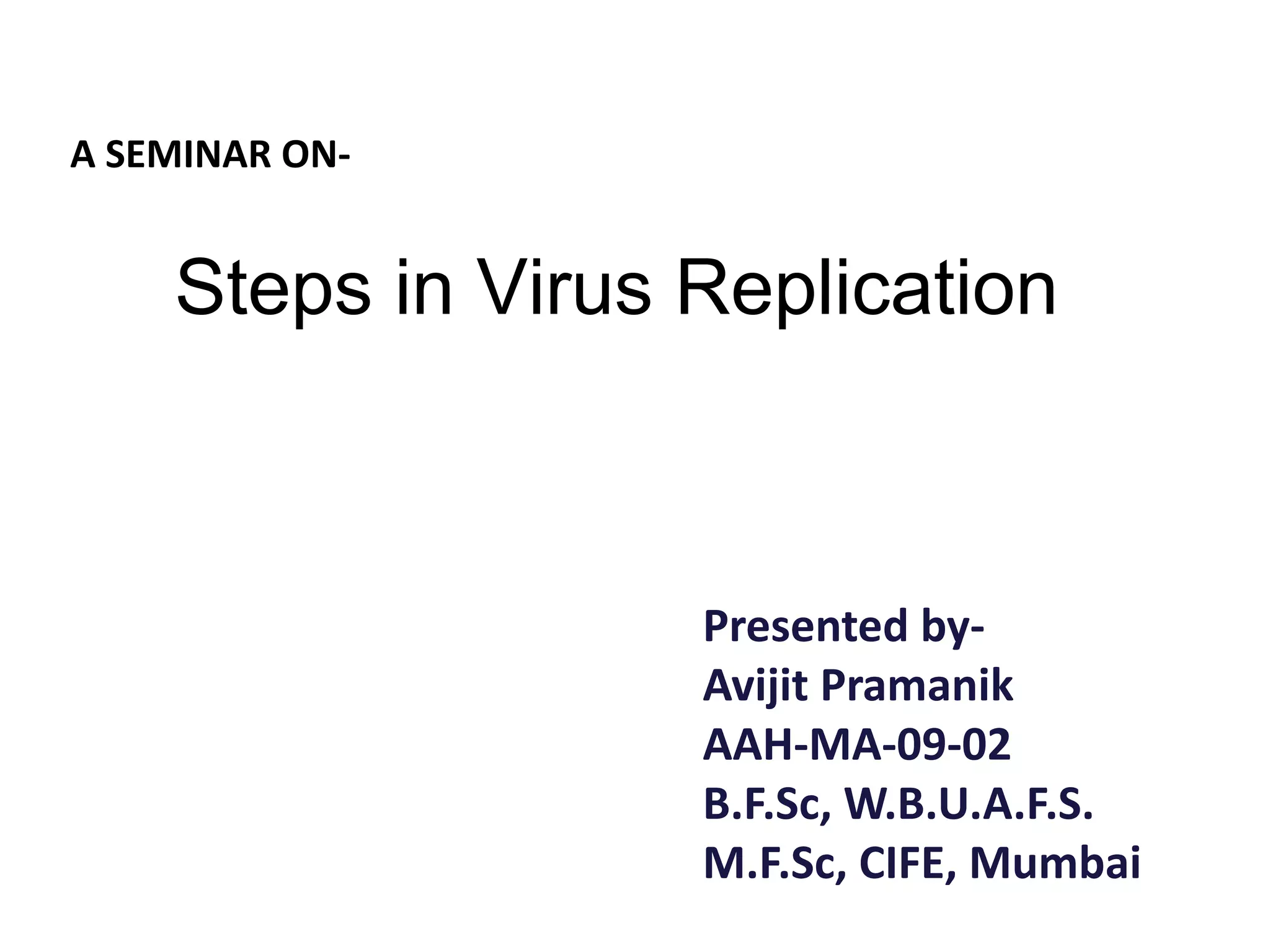 General steps in virus replication | PPT