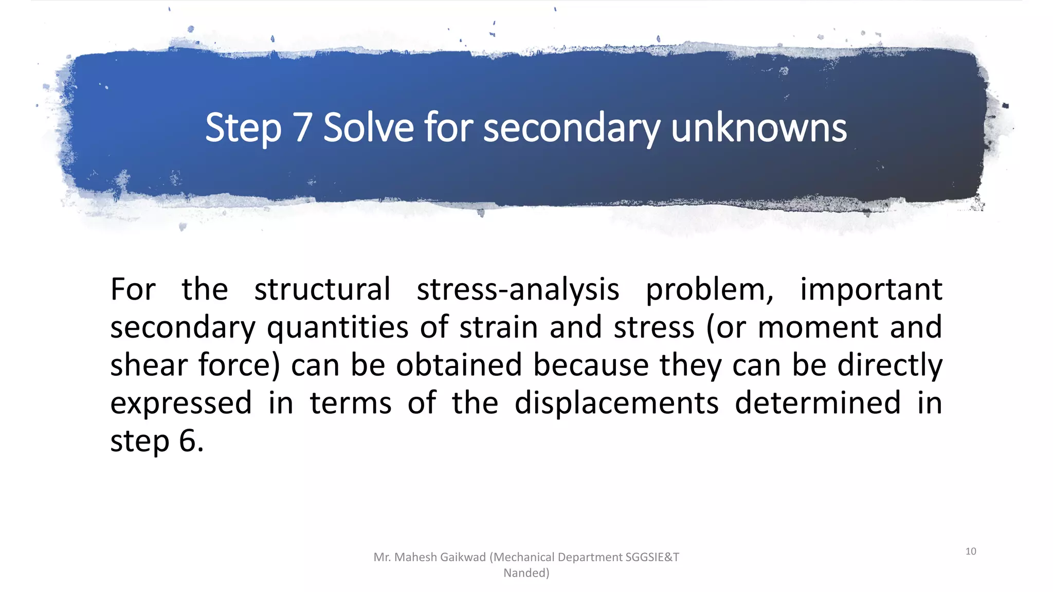 General steps of the finite element method | PPTX