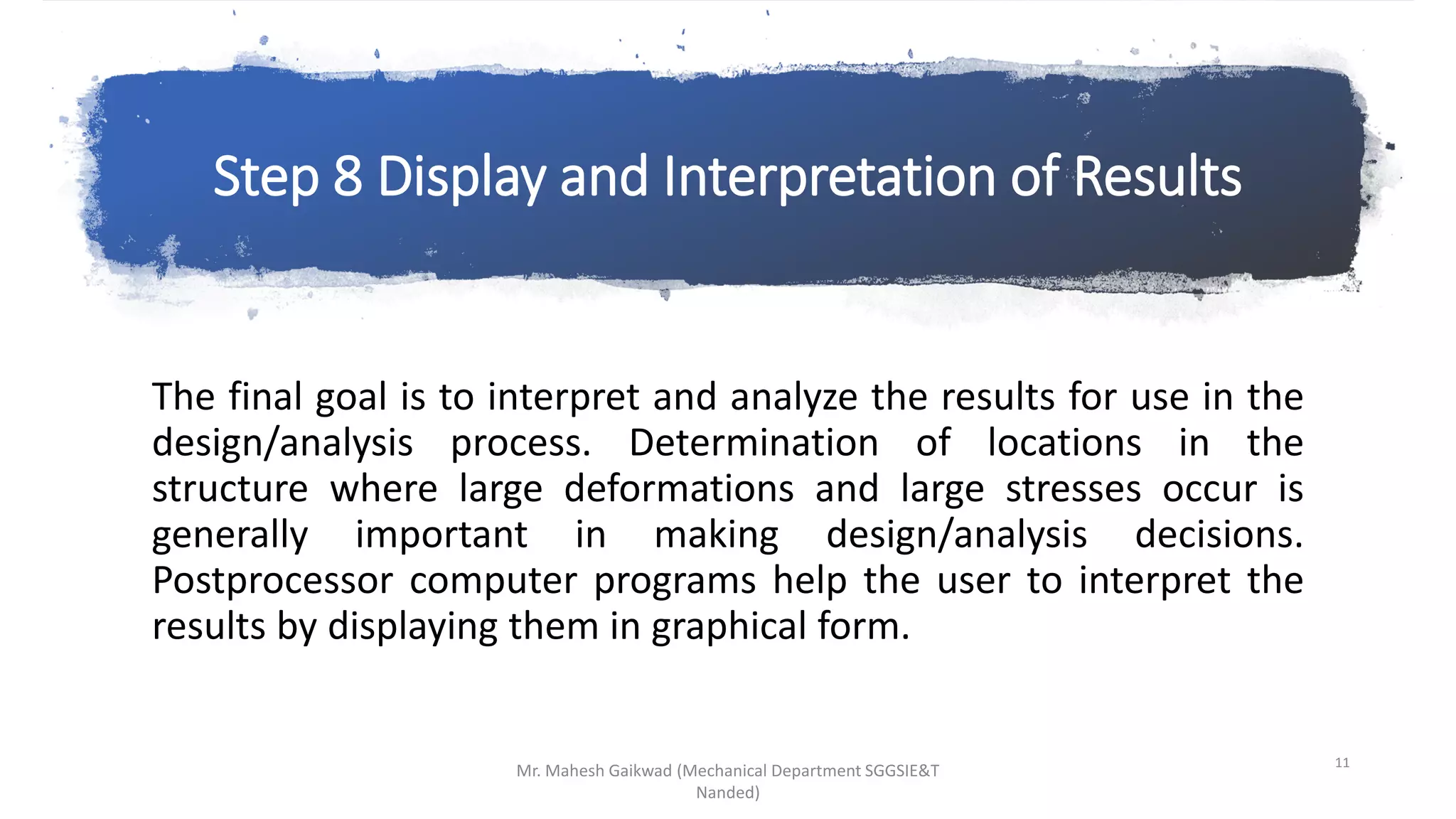 General Steps Of The Finite Element Method Pptx