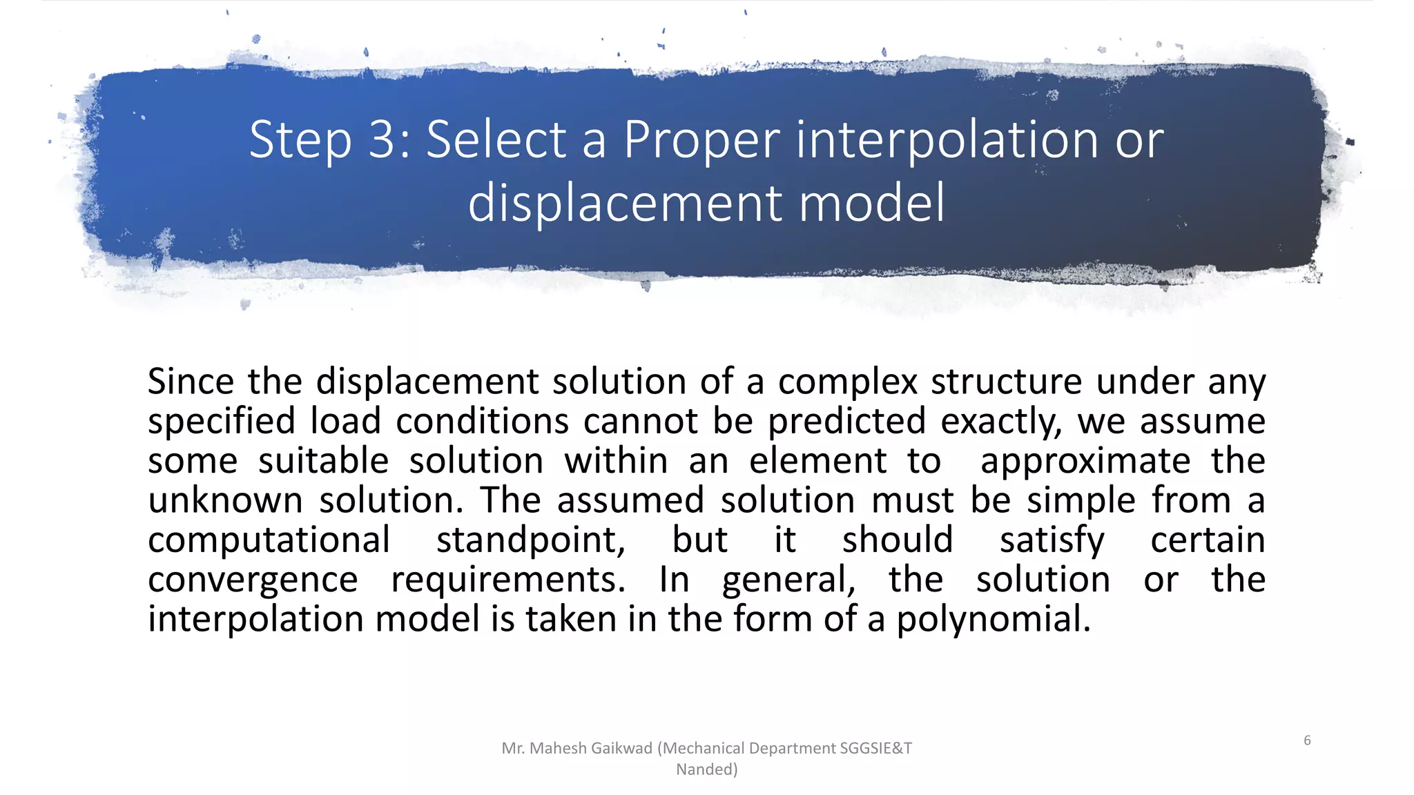 General Steps Of The Finite Element Method Pptx