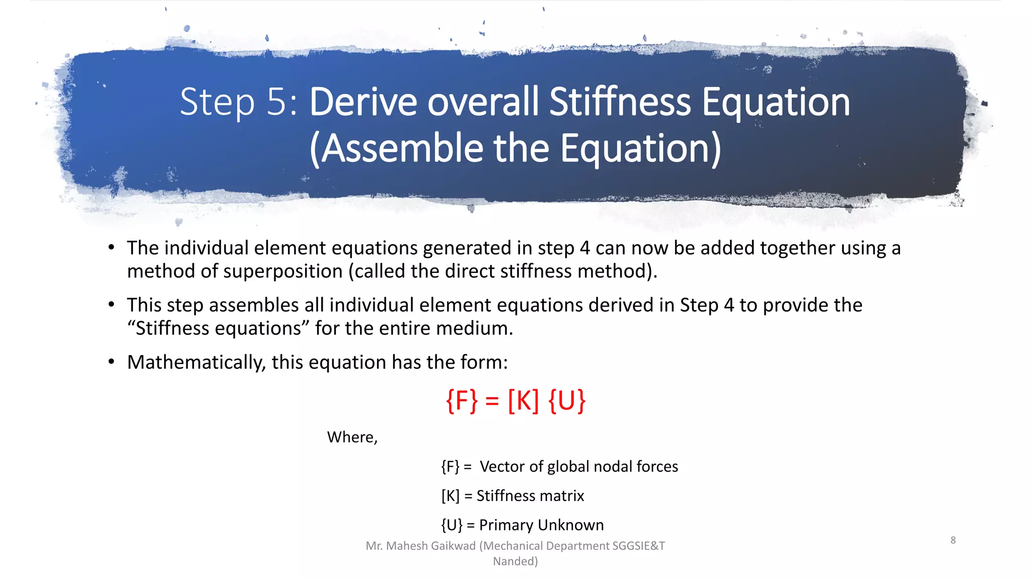 General steps of the finite element method | PPTX