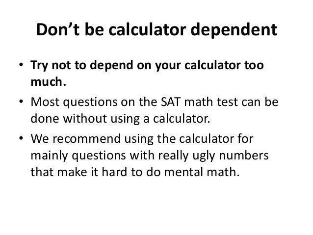 General strategies for the sat math test