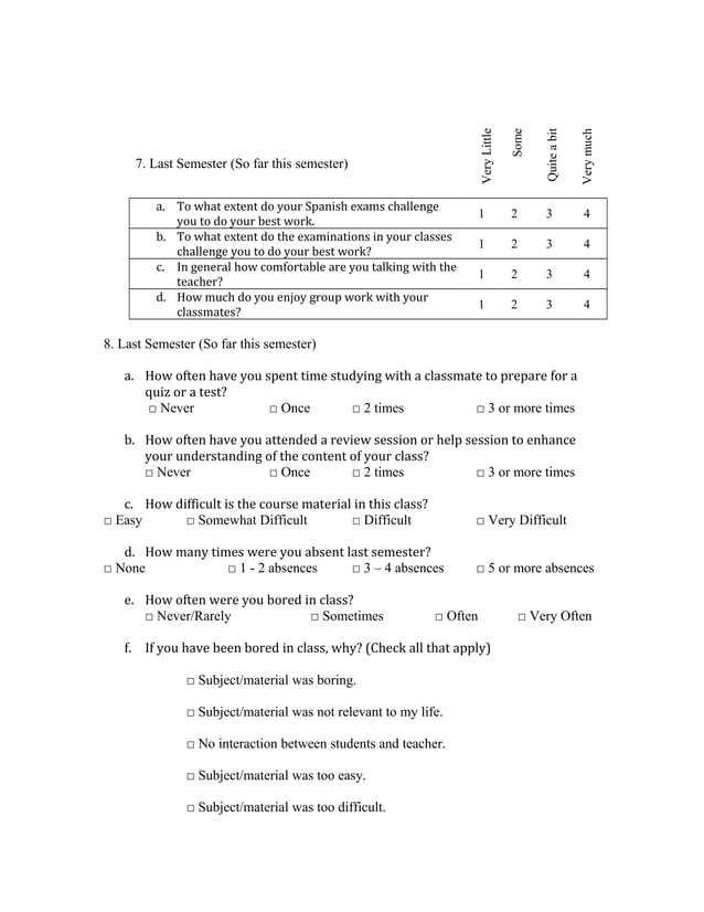 General student engagement survey | DOC