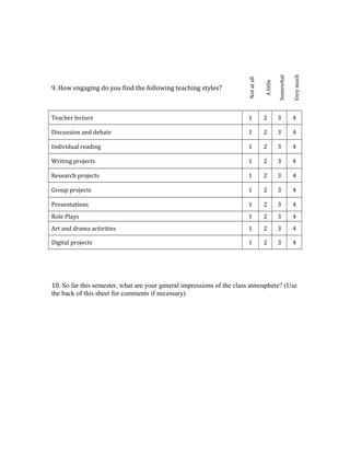 General student engagement survey | DOC