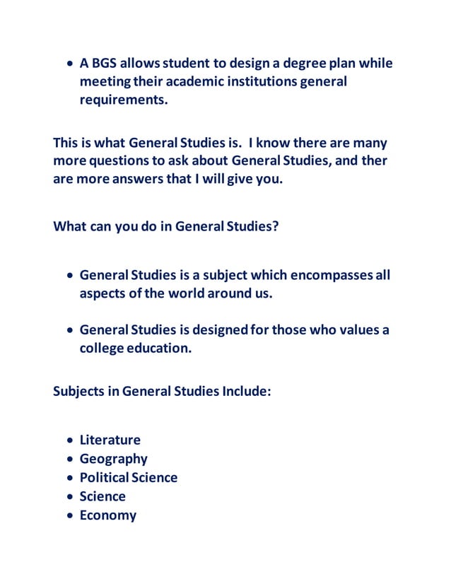 General studies | DOCX