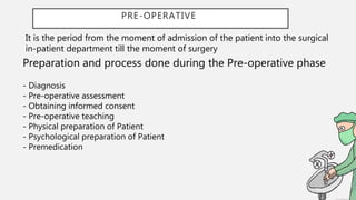 Surgical operations and Interventions. Pre and Post-operative ...