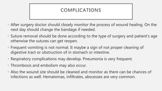 Surgical operations and Interventions. Pre and Post-operative ...