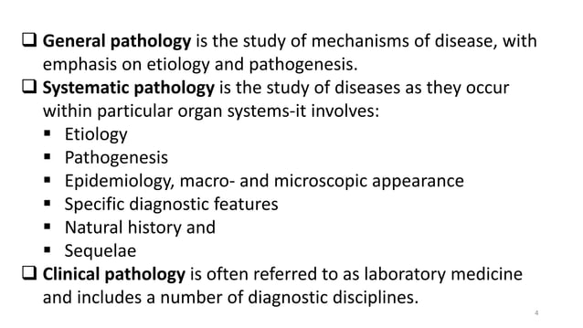 General and Systemic Pathology Concepts-A Global Overview | PDF