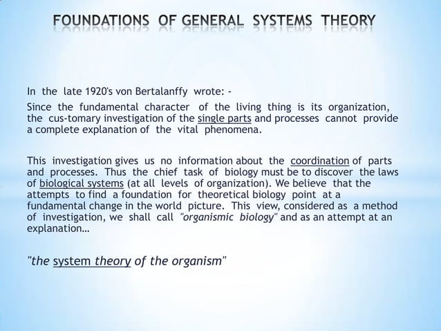 General systems theory - a brief introduction | PPTX