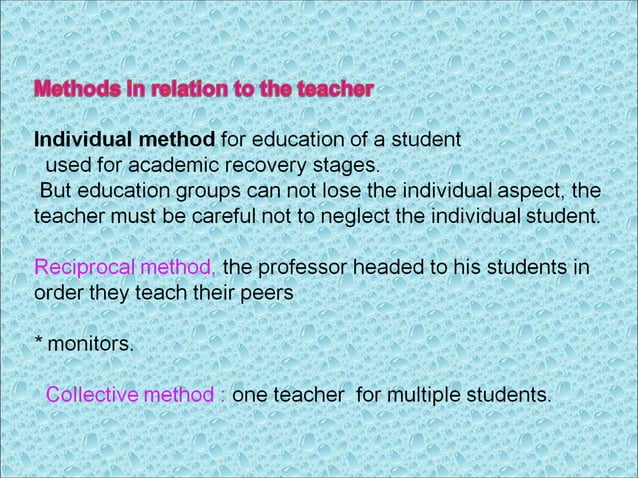 General teaching method
