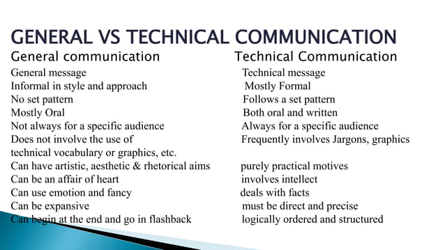 Difference between General communication and Technical Communication ...