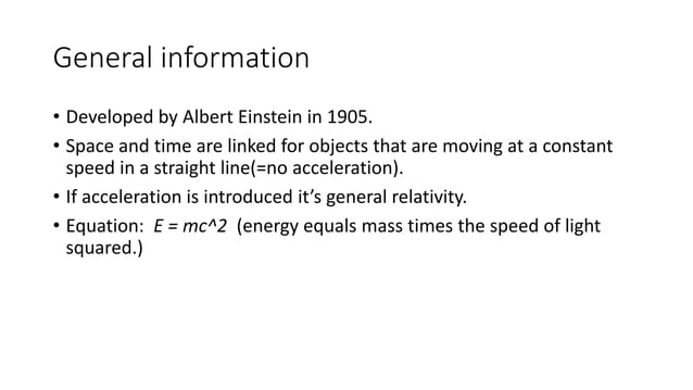 General theory of relativity | PPTX | Physics | Science