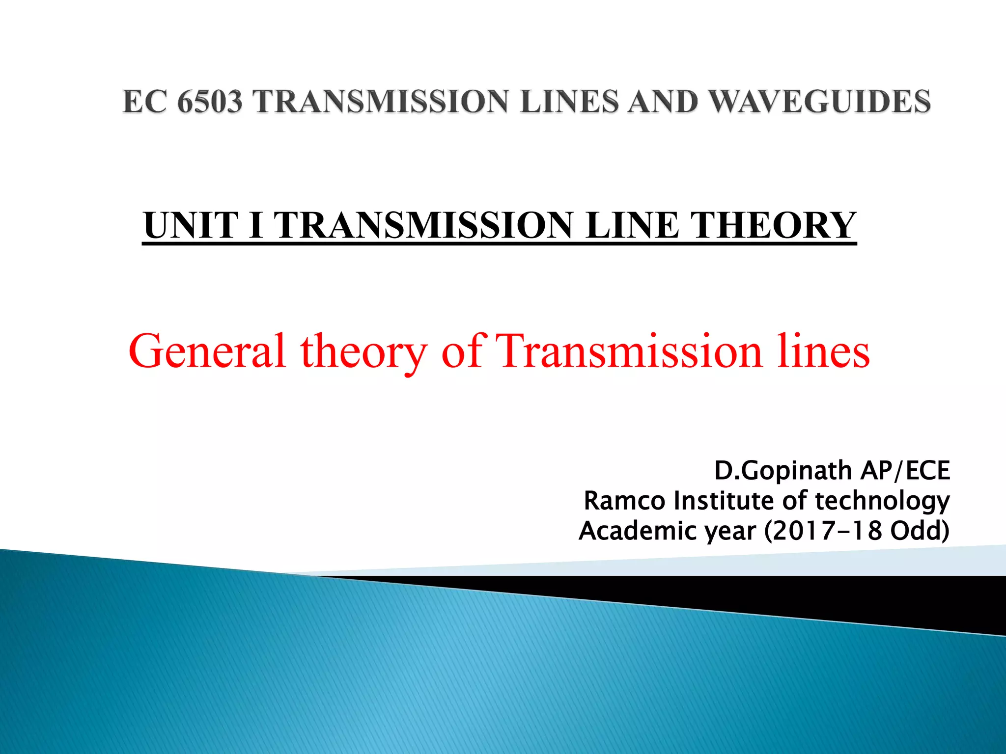 General theory of transmission lines | PDF
