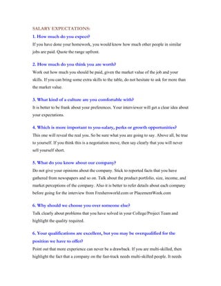 General Tips To Overcome An Interview | PDF