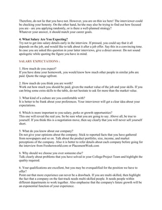 General tips to overcome an interview | PDF