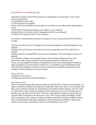 General tips to overcome an interview | PDF