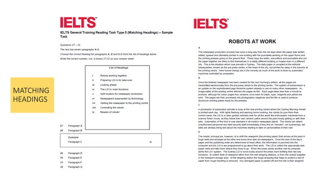 IELTS General training reading | PPTX | Technology & Computing