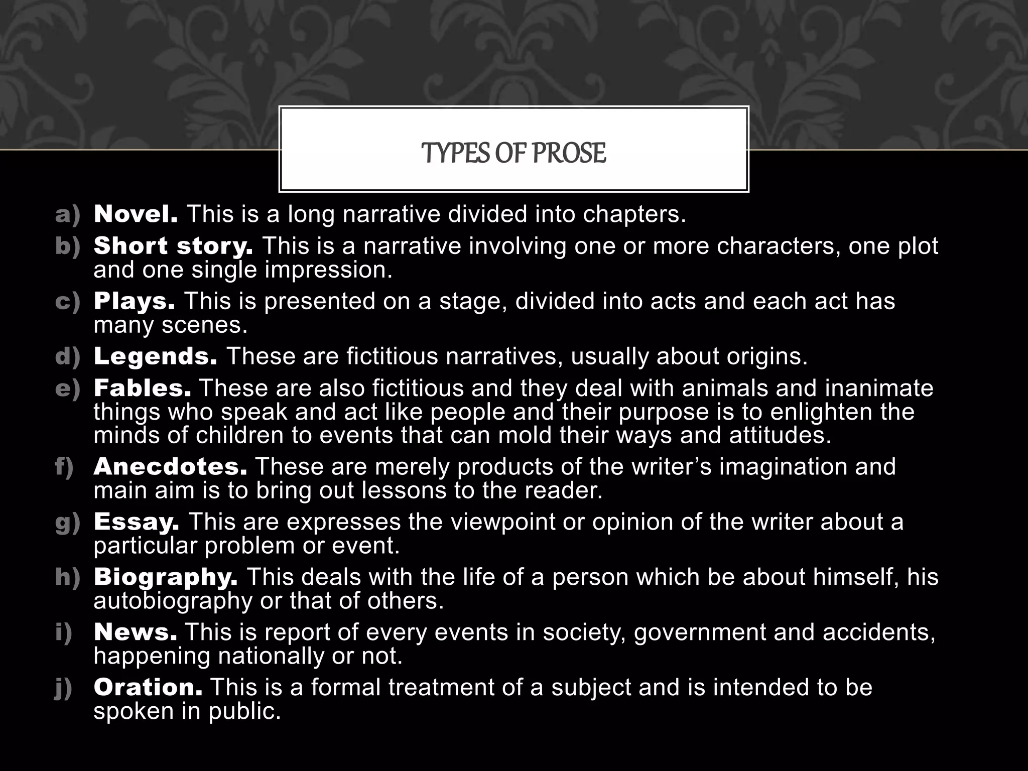 General types of literature | PPTX