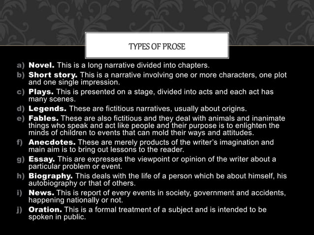 General types of literature | PPTX | Poetry | Books and Literature