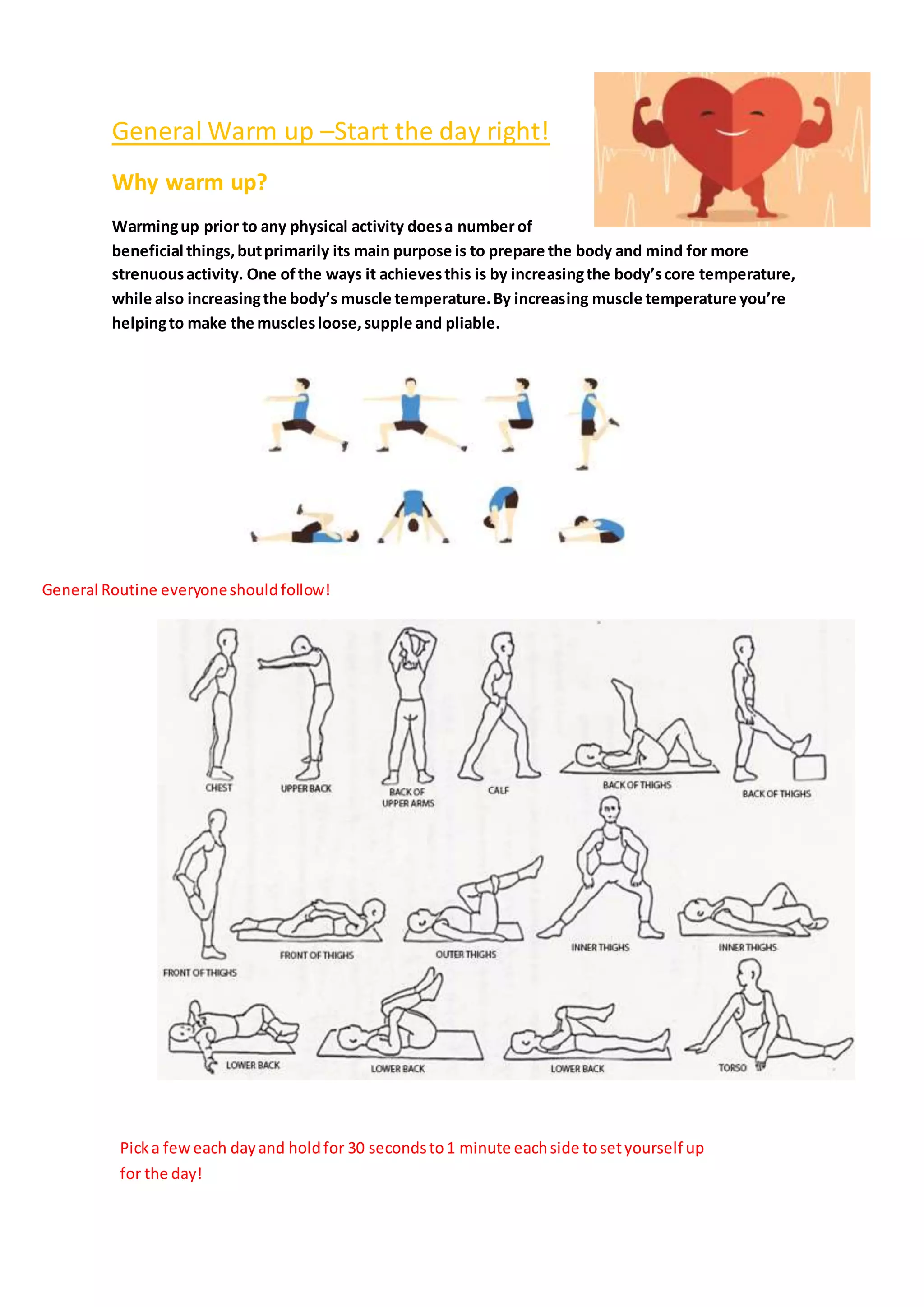 General warm up | DOCX | Fitness and Exercise | Healthy Living