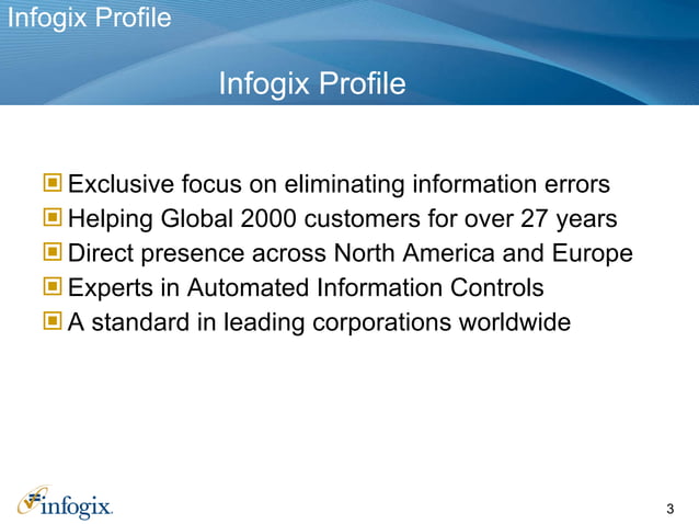 Infogix Automated Information Controls | PPT