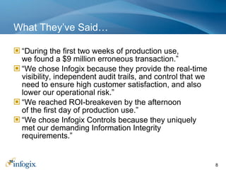 Infogix Automated Information Controls | PPT