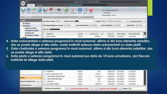 Generare alop si note contabile pentru salarii bugetari | PPT