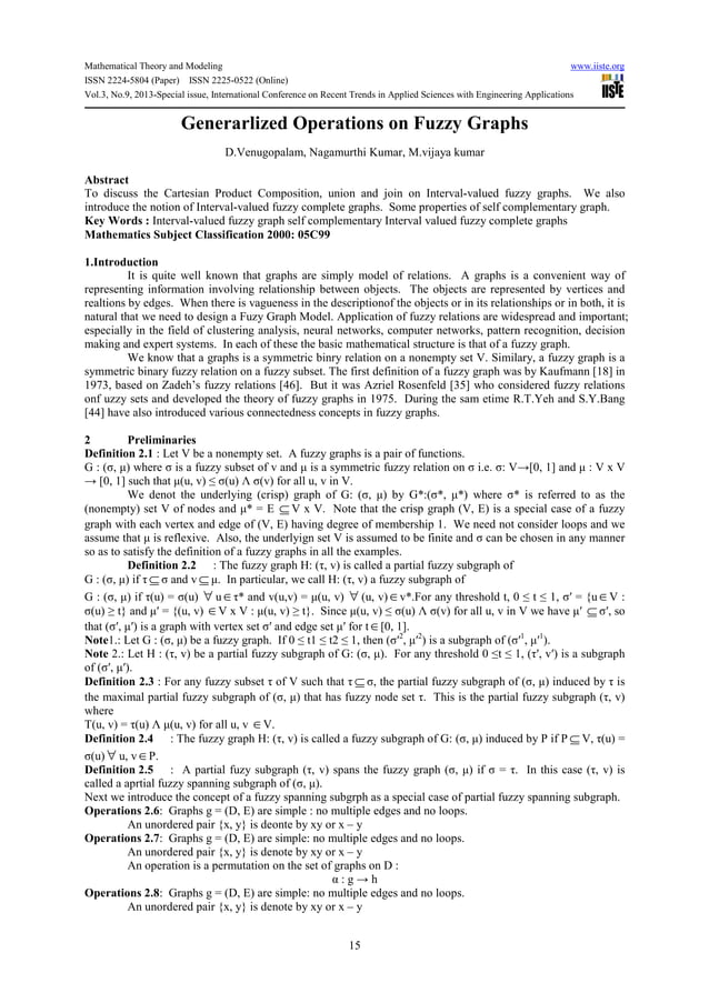 Generarlized operations on fuzzy graphs | PDF