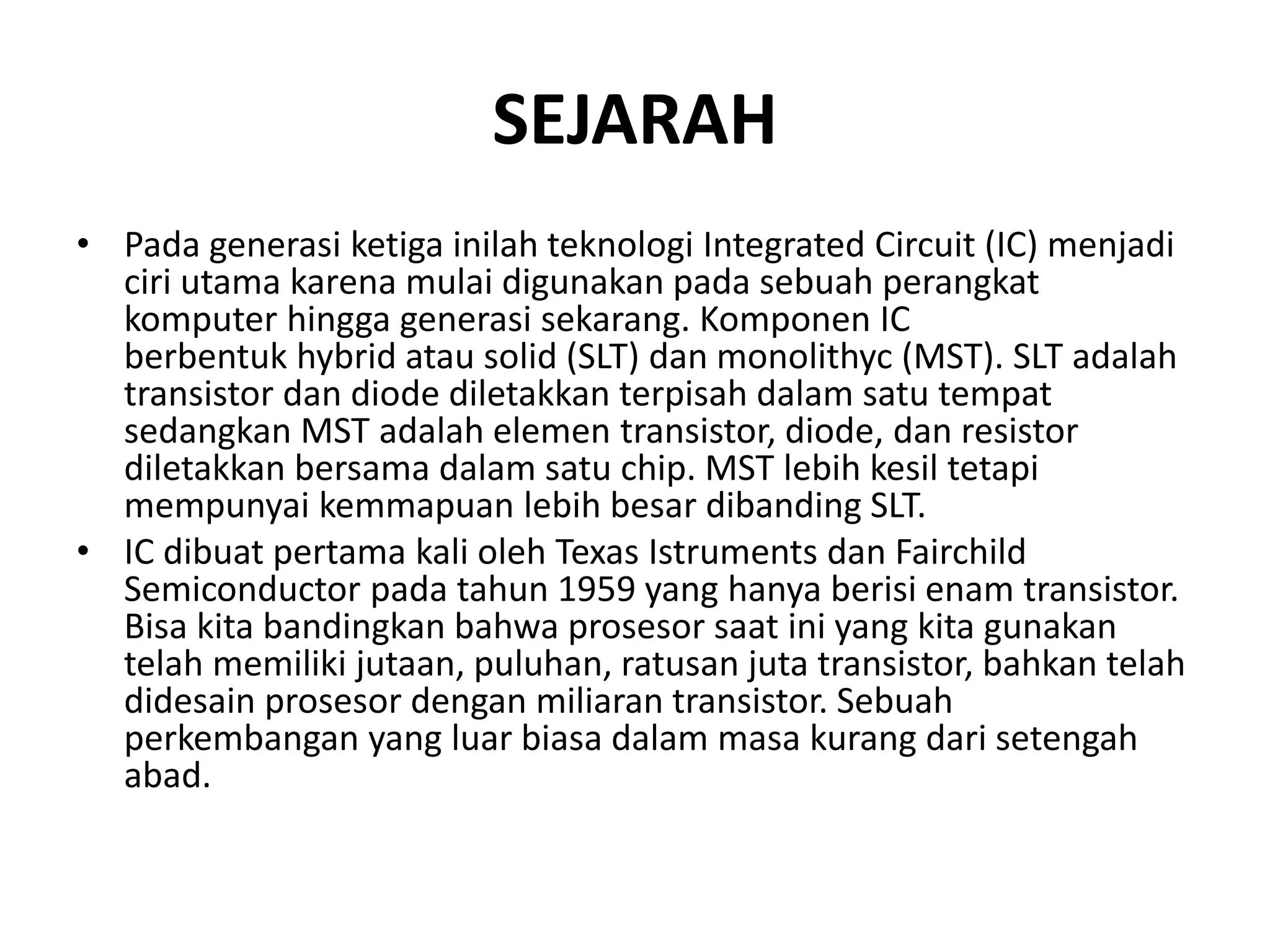 Generasi Komputer ke 3 | PPTX