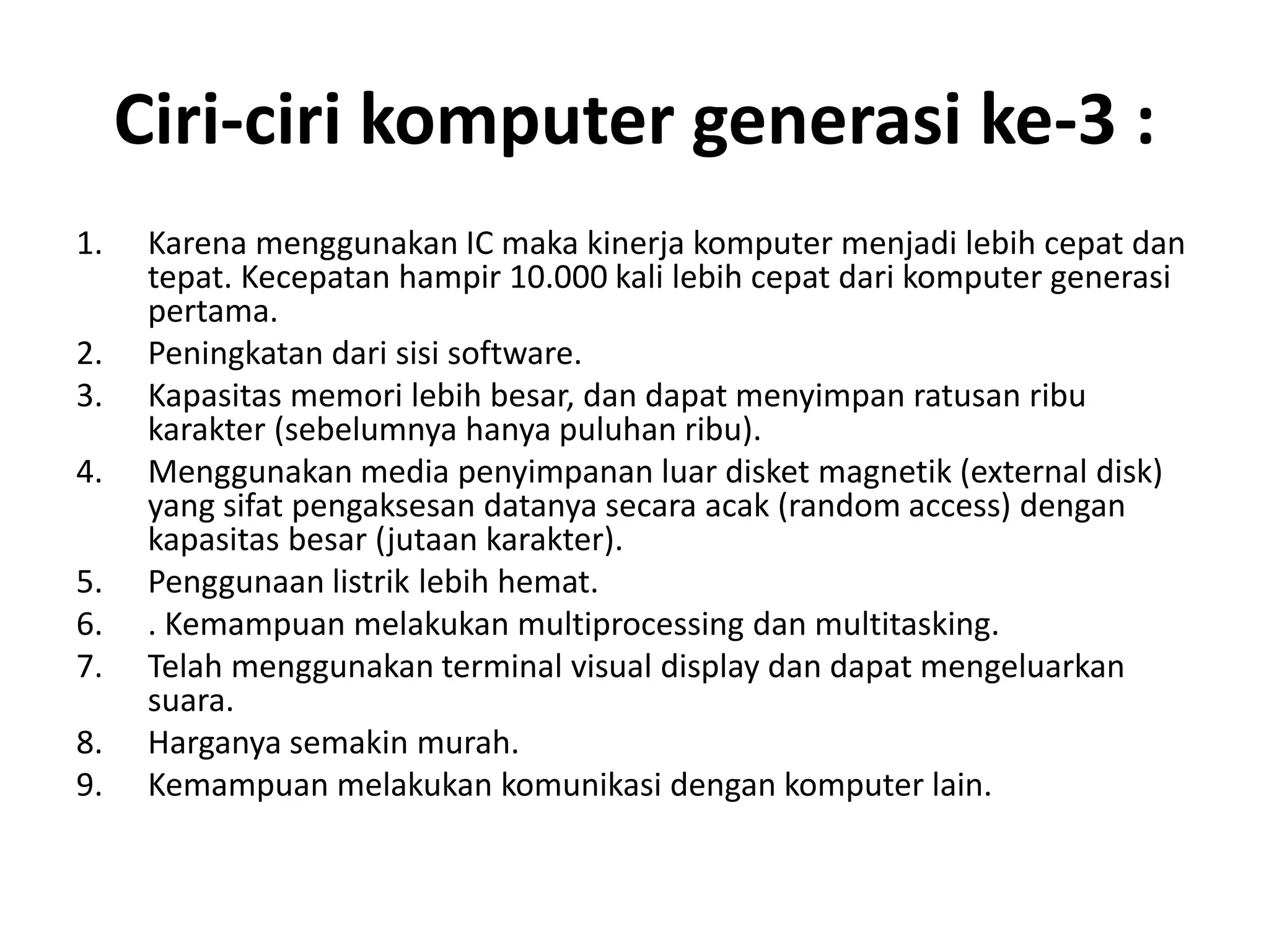 Generasi Komputer ke 3 | PPTX
