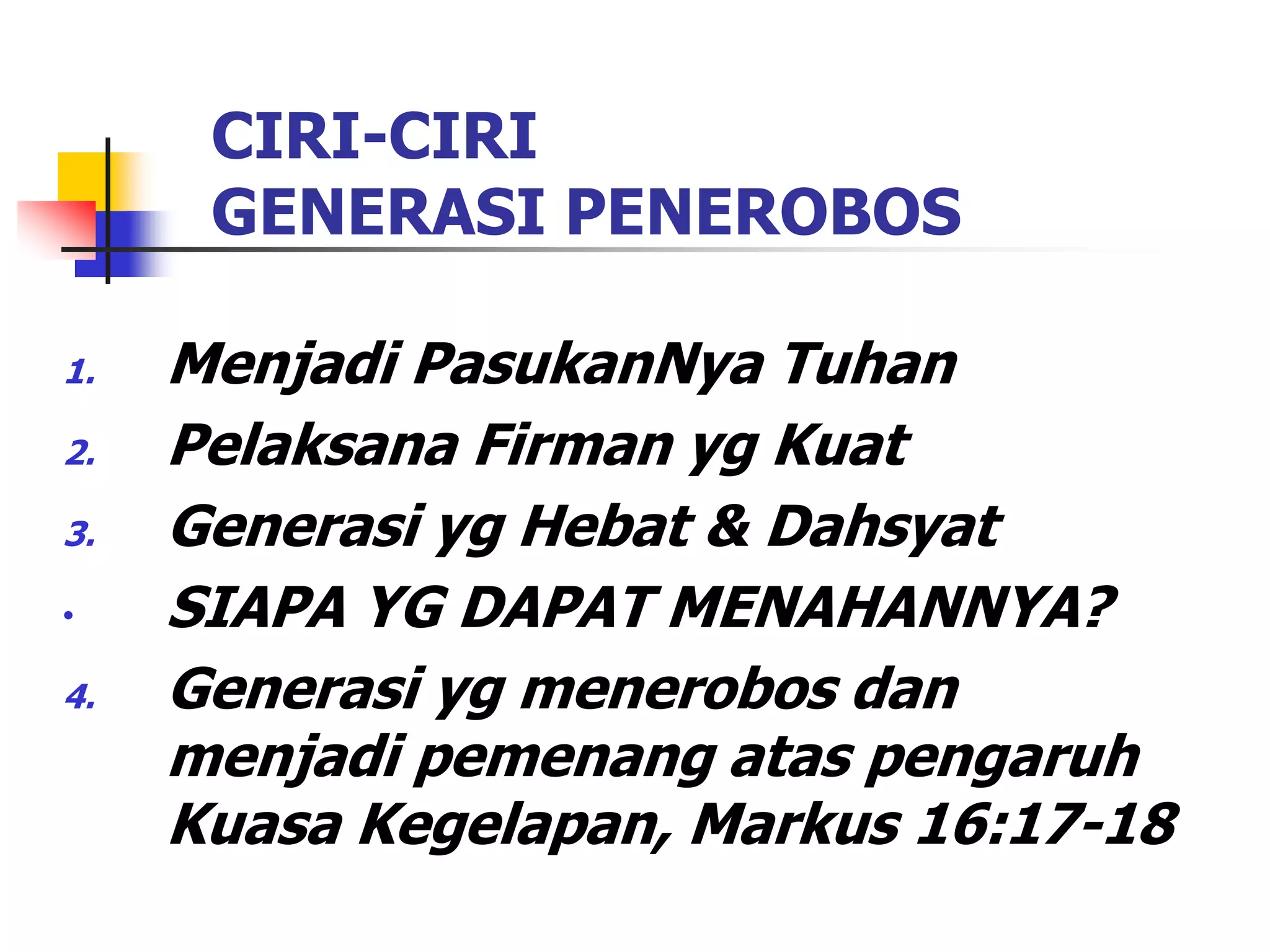 Generasi penerobos | PPTX
