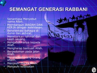 Generasi rabbani bsi | PPT