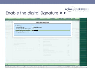 Generate Digitally Signed invoice Tally.ERP9