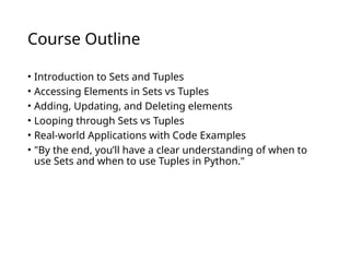 Python Sets vs Tuple - Understand the Key difference | PPTX