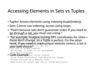 Python Sets vs Tuple - Understand the Key difference | PPTX