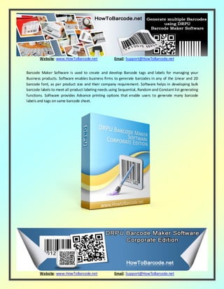 Generate multiple barcodes using advance printing options of drpu barcode maker software | PDF
