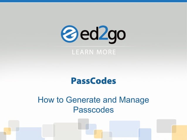 Generate passcodes | PPT