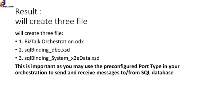 Generate schema using wcf sql adapter | PPT
