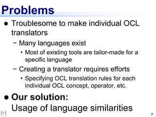Generating Assertion Code from OCL: A Transformational Approach Based on Similarities of ...