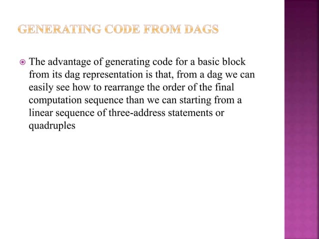 Generating code from dags | PPTX | Programming Languages | Computing