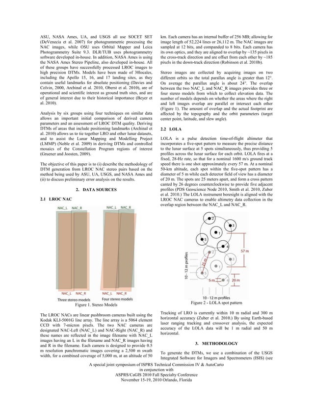 Generating digital terrain models using lroc nac images | PDF