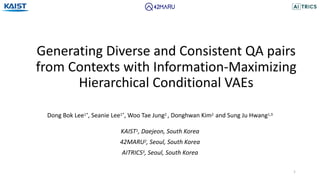 Generating Diverse and Consistent QA pairs from Contexts with Information-Maximizing ...