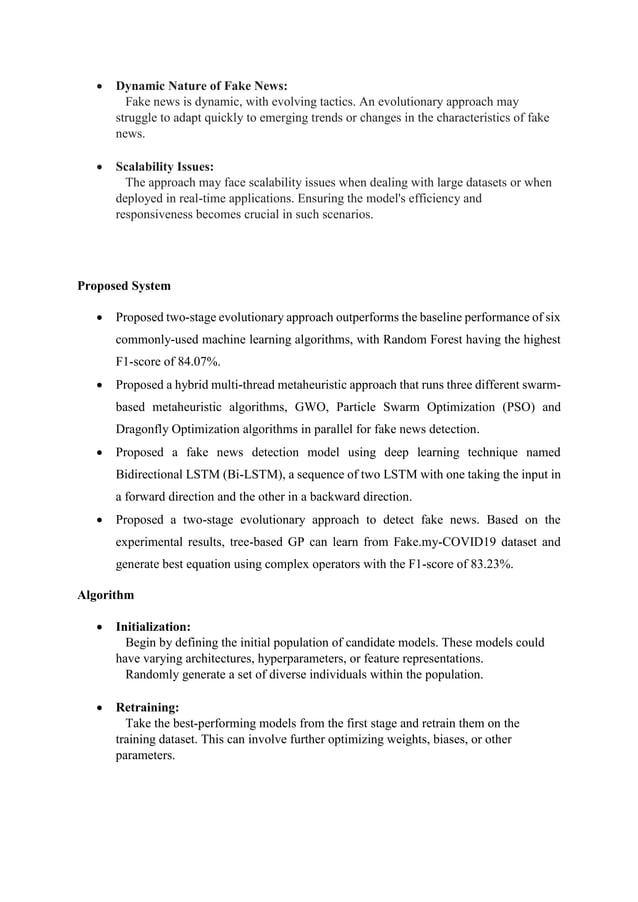 Generating Fake News Detection Model Using A Two Stage Evolutionary Approach Docx